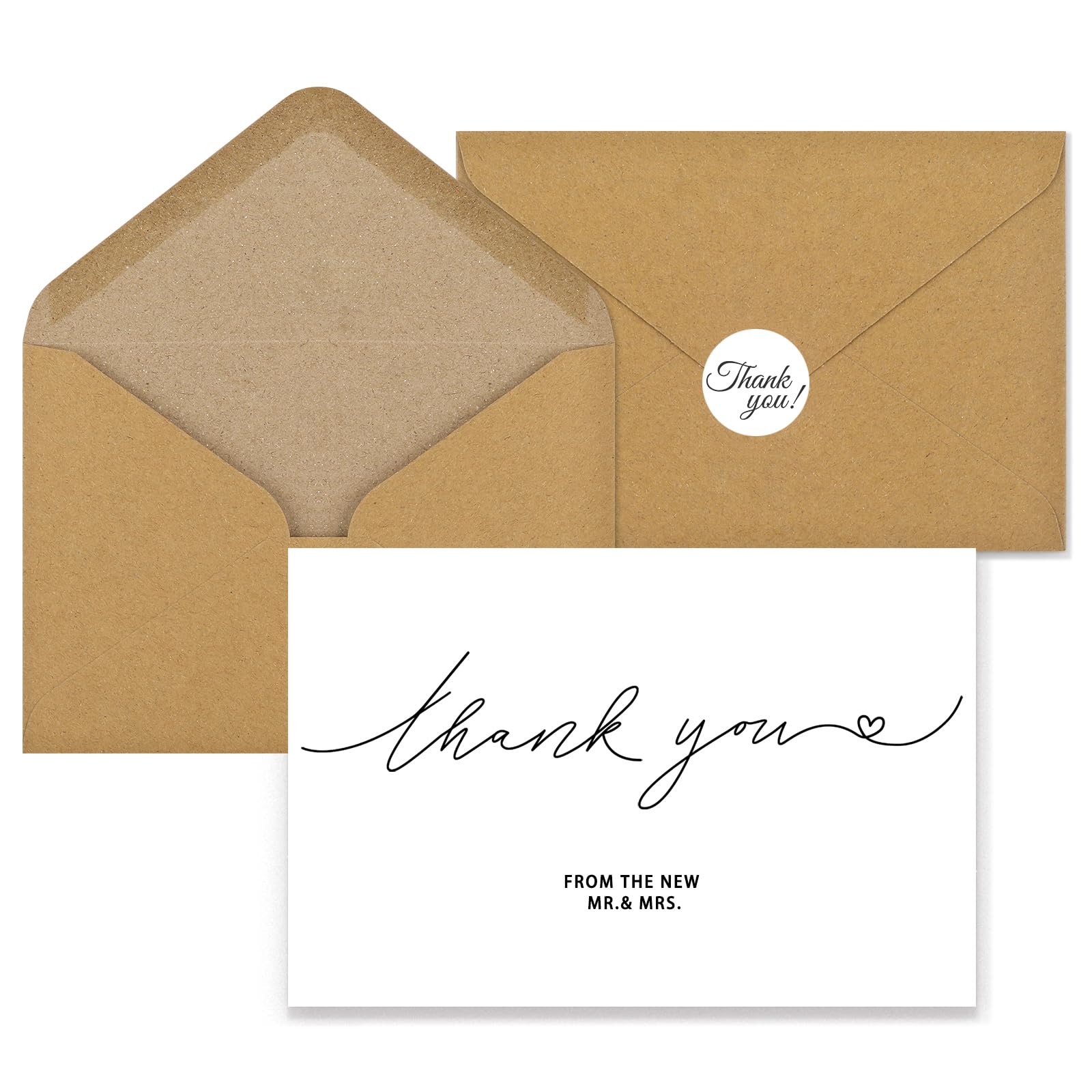 Amazon.com : Thank You Cards With Envelopes And Stickers, Bulk Pack Of ...