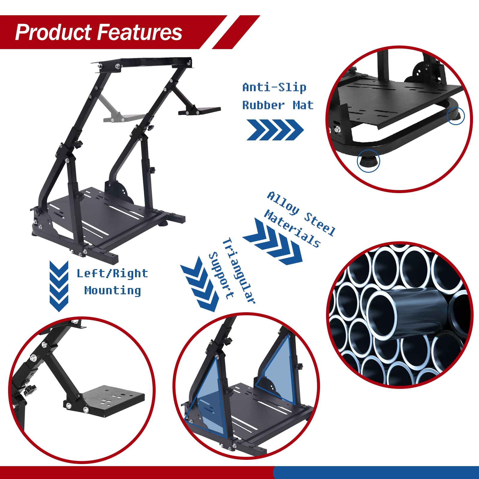Snapklik.com : Minneer Foldable Reinforced Steering Racing Wheel Stand ...