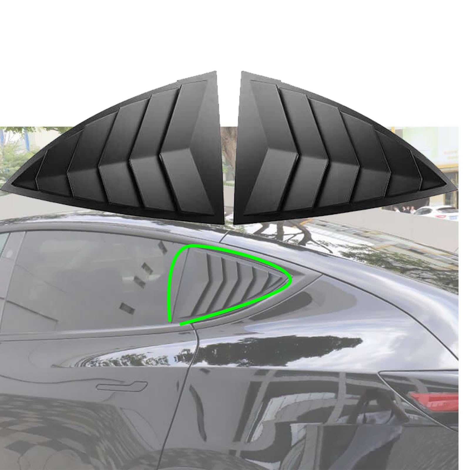 Snapklik.com : 2Pcs Model Y Side Window Louver Cover Sport Style For ...