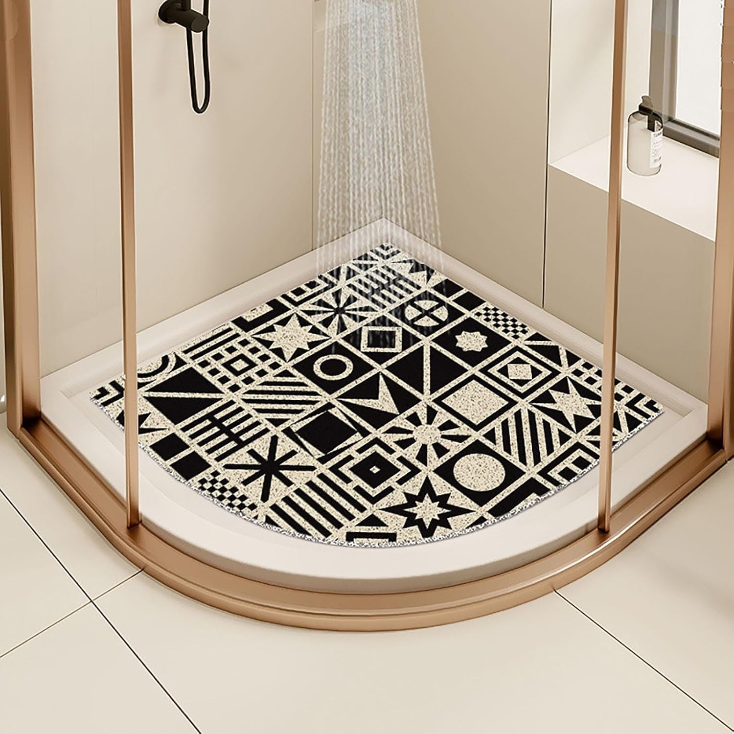 Amazon.com: GANTEC Curved Non Slip Bath Mat for Shower, Corner Bathroom ...