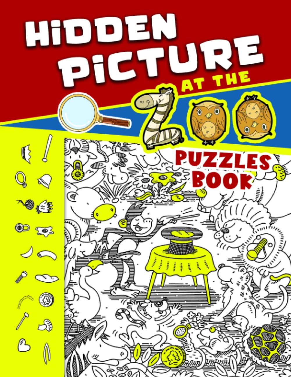 Hidden Picture At The Zoo Puzzles Book: Collection Of Lots Of Animals ...