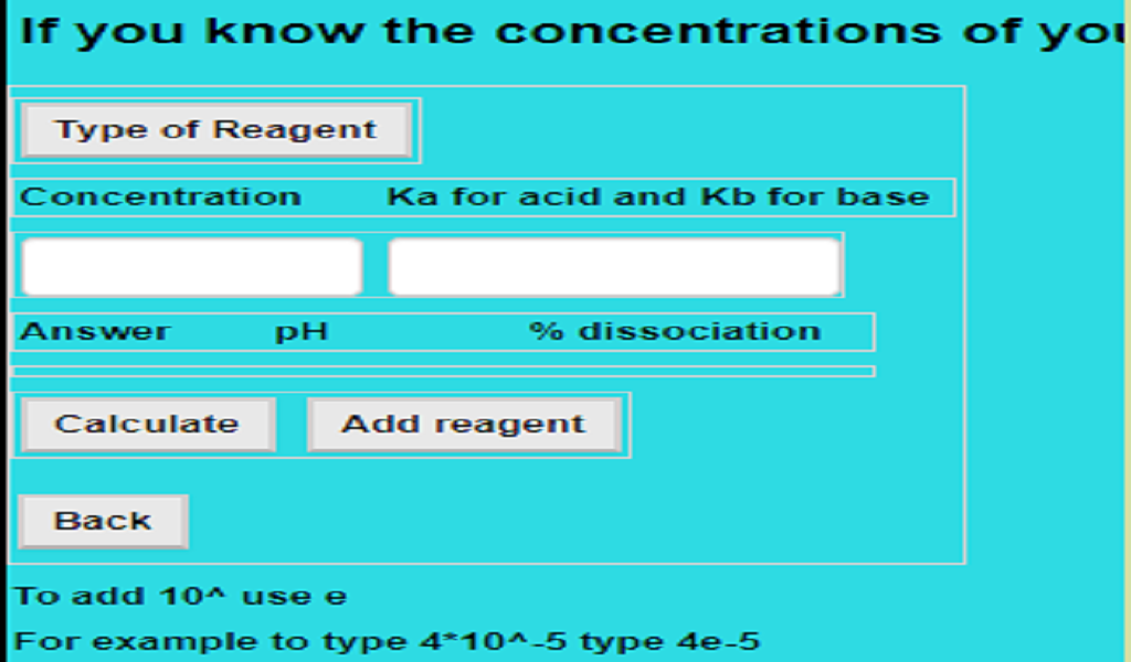 Acid Base Chemistry Calculator - App on Amazon Appstore