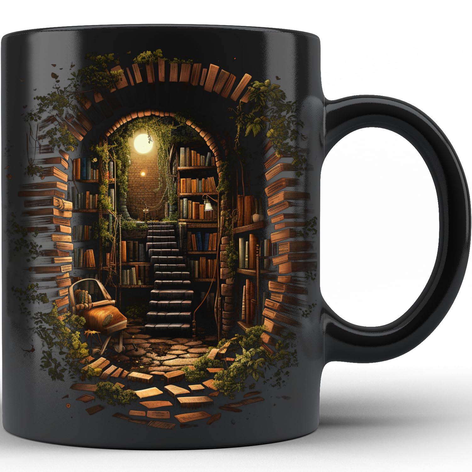 Amazon.com: Vintage Bookshelf Mug For Women Men Book Lovers Gifts ...