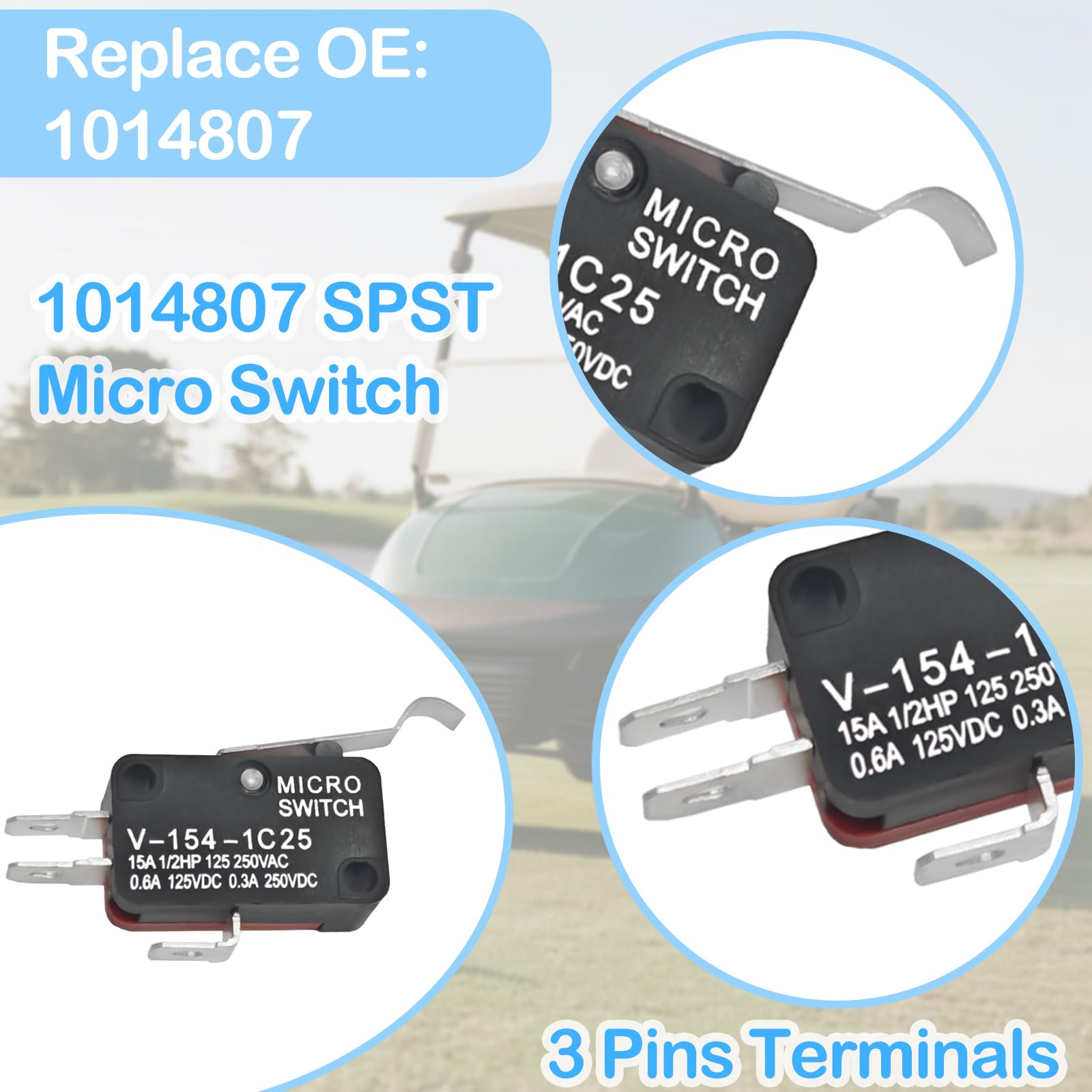 Snapklik.com : Golf Cart Micro Switch Kit 4Pcs 1014807 & 4Pcs 1014808 ...