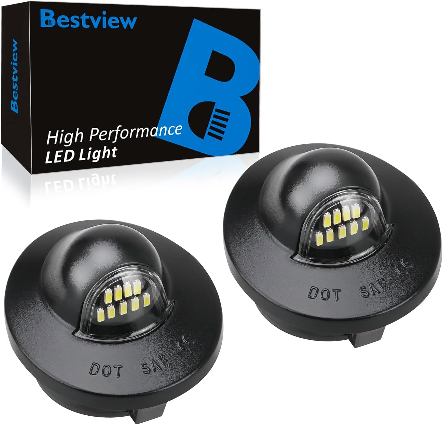 Amazon.com: Bestview LED License Plate Light Tag Lights Assembly ...