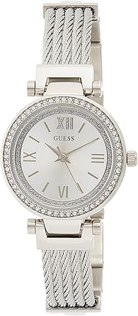 Guess Damen Analog Quarz Uhr mit Edelstahl Armband W1009L1 : Guess ...