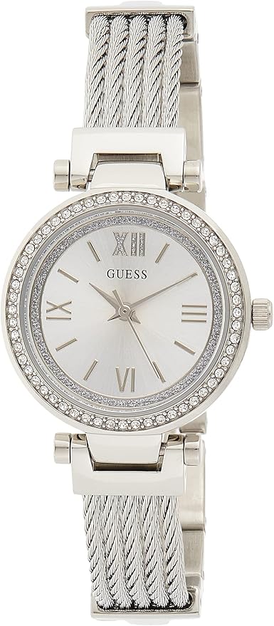 Guess Damen Analog Quarz Uhr mit Edelstahl Armband W1009L1 : Guess ...