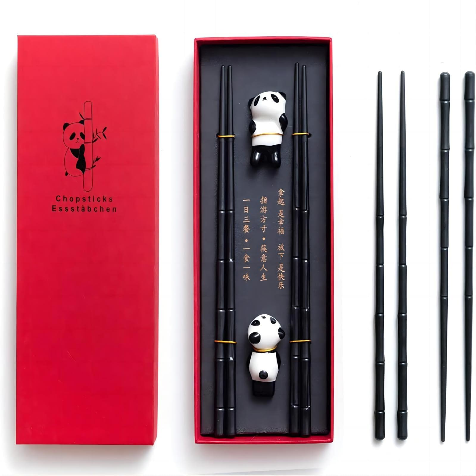 Chopsticks Holder Set of 4 Ceramic Chopstick Stand Rest Rack Spoon Fork ...