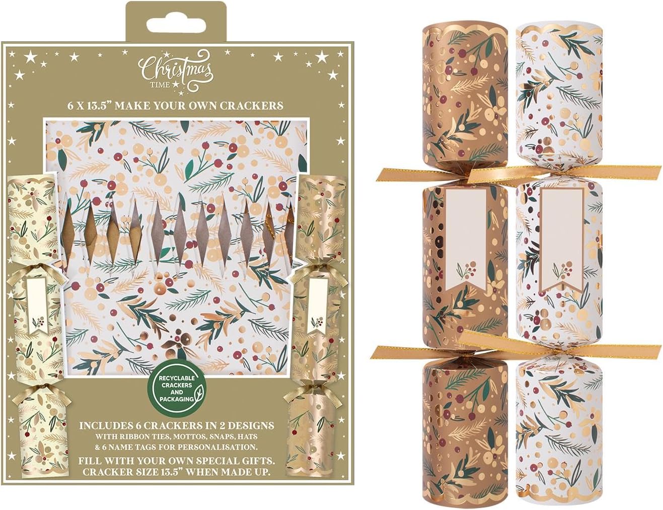 RSW Christmas Crackers DIY Kit – 6 Recyclable 13.5" Crackers in 2 ...