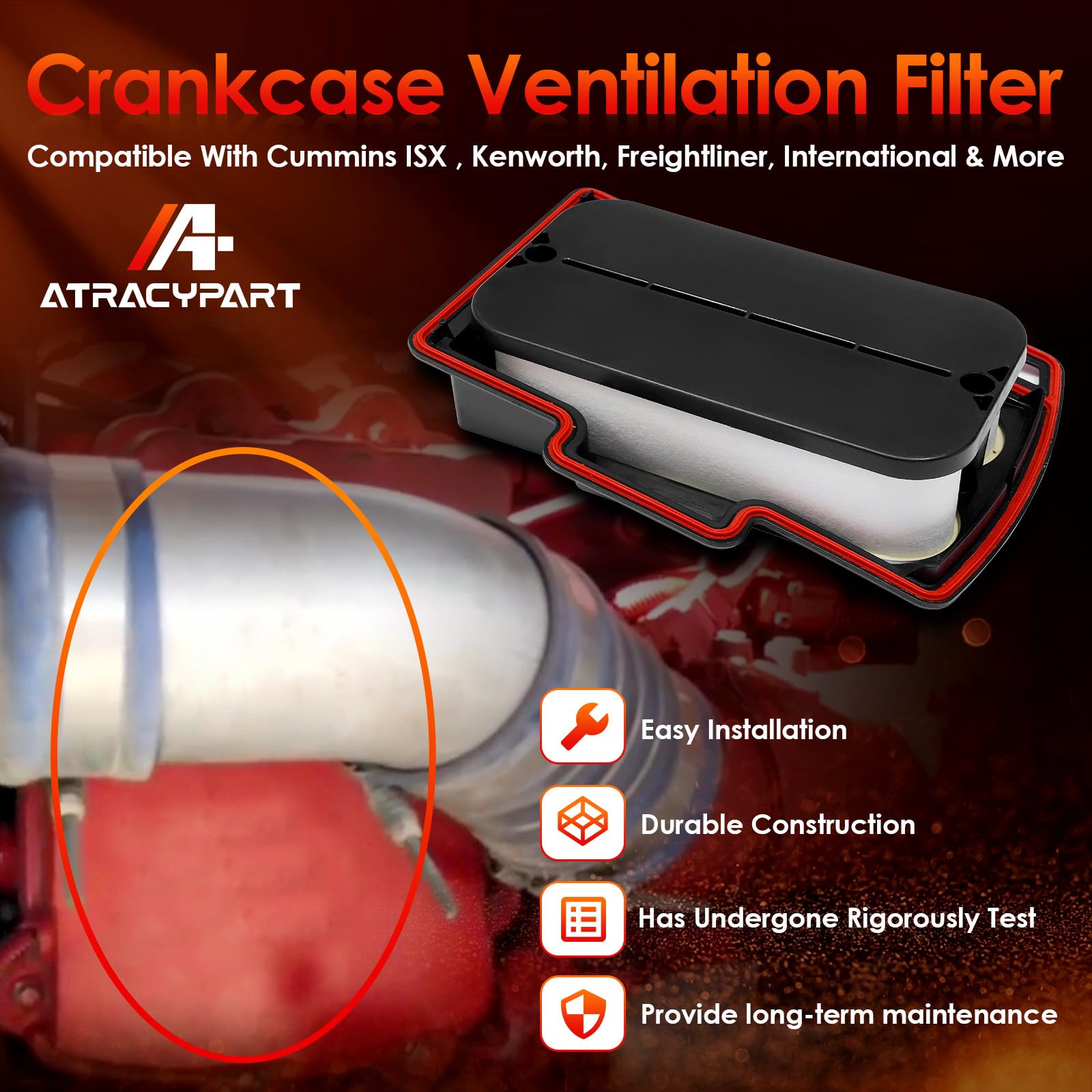 Snapklik.com : Crankcase Ventilation Filter Engine Breather ElementReplacement For Cummins ISX