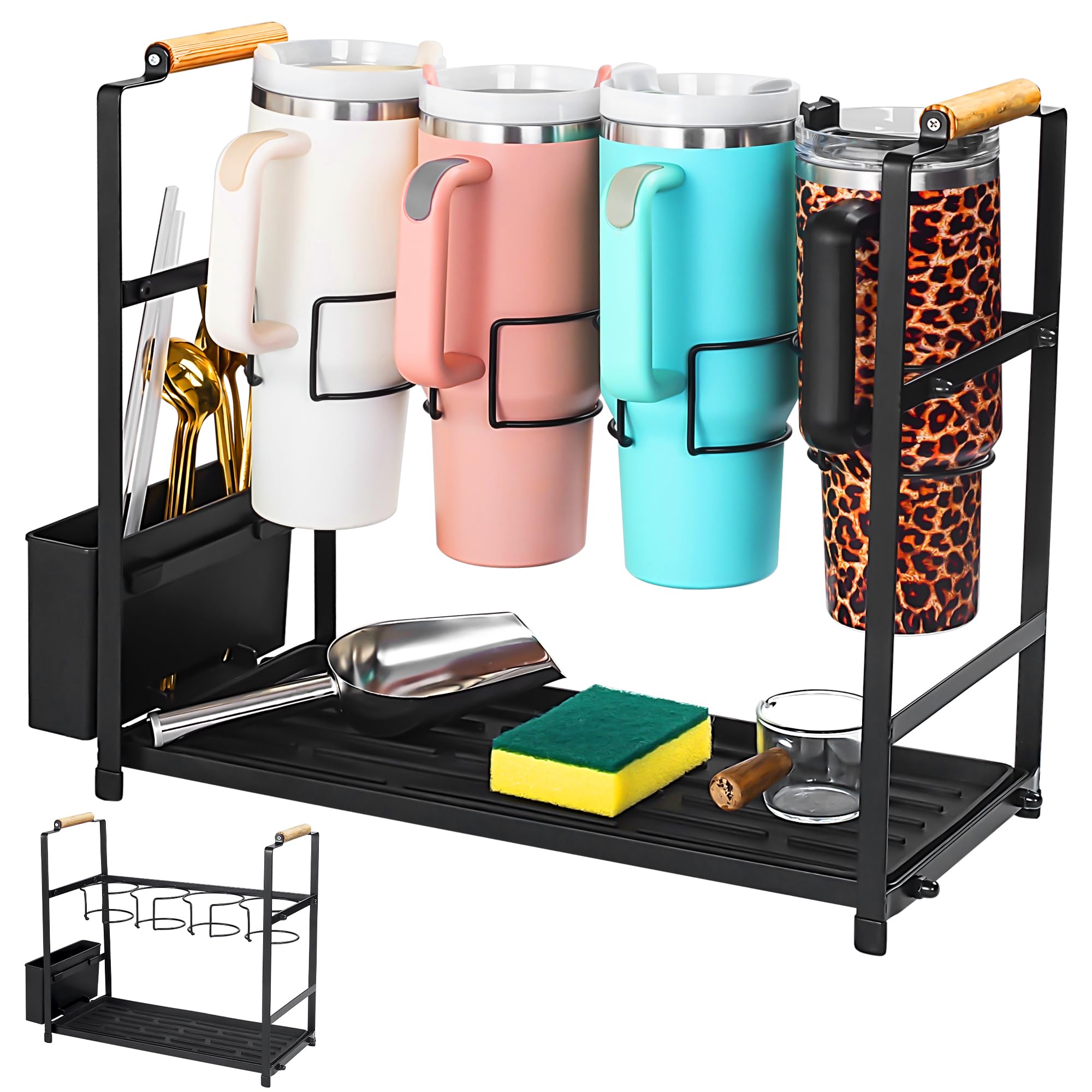 Amazon.com - ALYBIT Water Bottle Organizer Rack for Stanley Cup 40oz ...