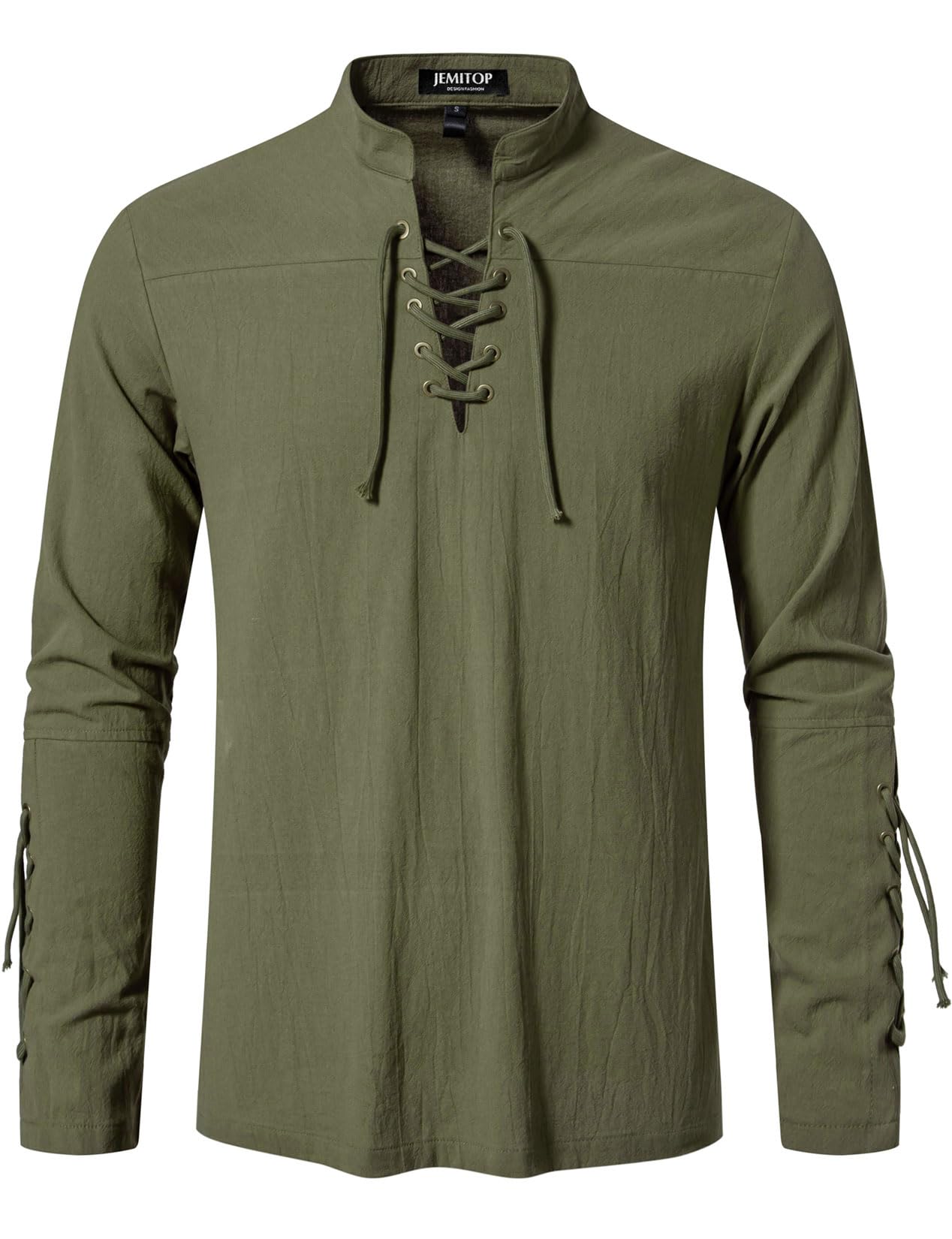 Snapklik.com : Mens Vintage Long Sleeve Lace Up Shirts For Renaissance ...