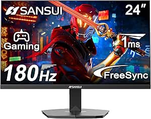 Amazon.com: SANSUI 24 Inch Gaming Monitor 180Hz, DP 1.4 & HDMI 2.0 ...