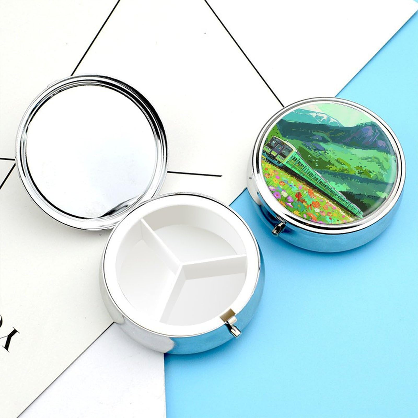 Snapklik.com : Round Pill Box Pill Case,3 Compartment Medicine,Portable ...