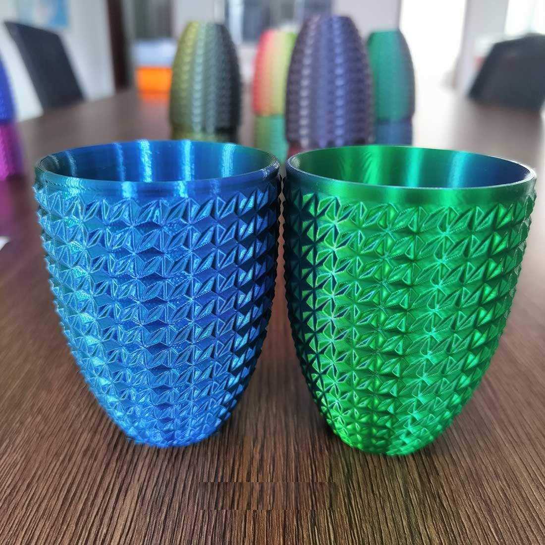 Amazon.com: CC3D Silk Dual Color Filament Silk Blue/Green PLA Filament ...