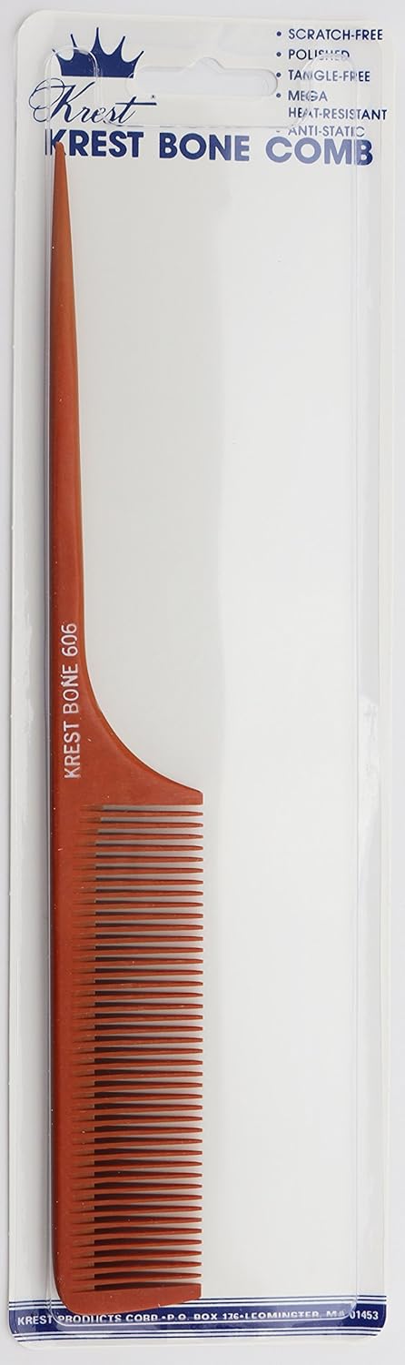 Amazon.com : Krest Bone 9 Inch Rattail Comb - Professional Heat ...