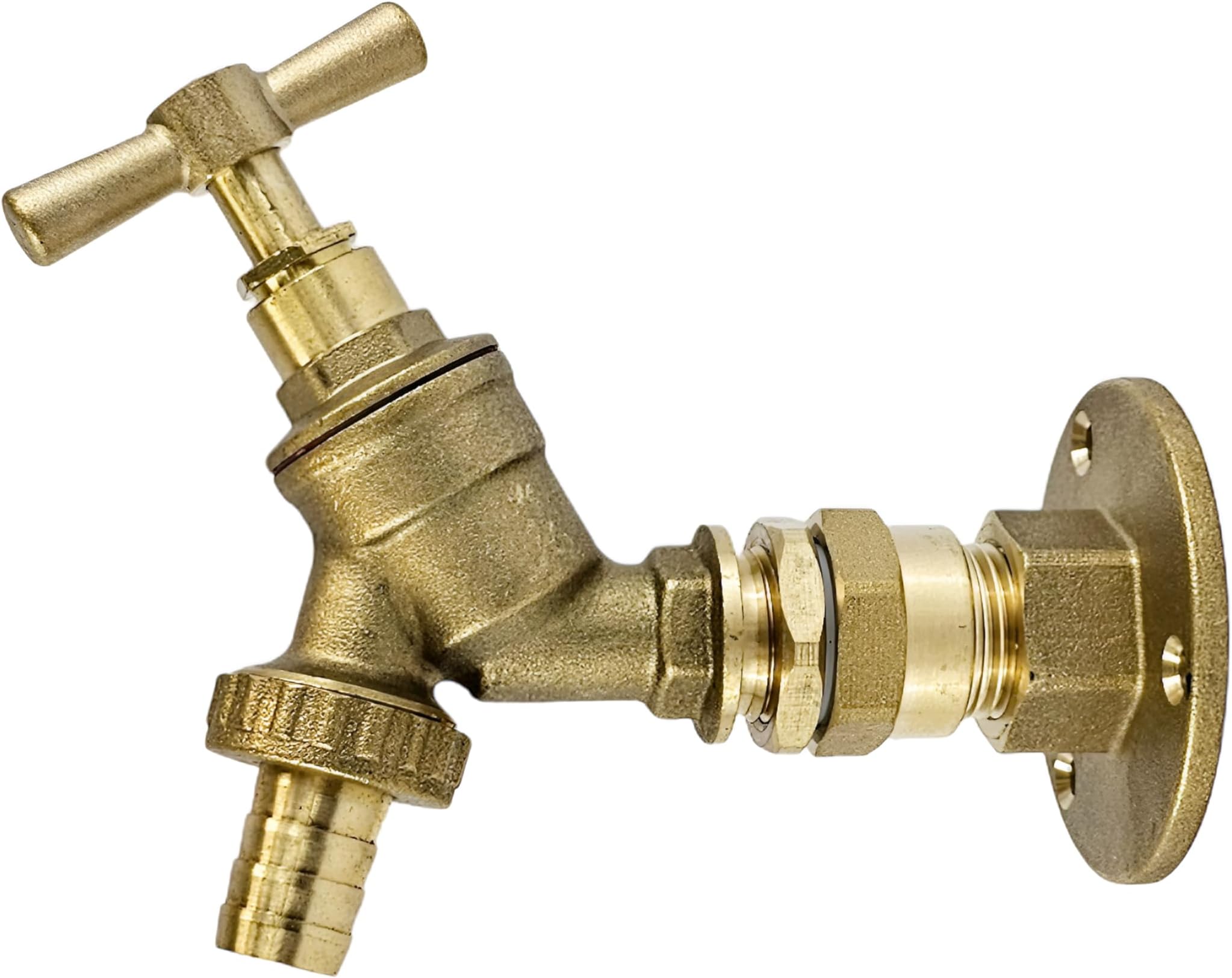 Outside 1/2'' Garden Tap with Through The Wall Flange Bracket Set for ...