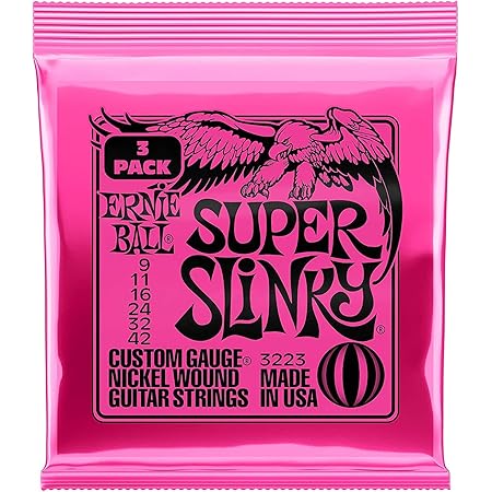 Amazon.com: Ernie Ball, Super Slinky Electric Guitar Strings 9-42 (Pack of 3 Sets) (2223x3 ...