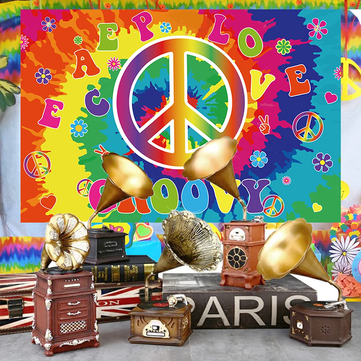 60's Hippie Theme Party Decor...B093L3V31H | Encarguelo.com