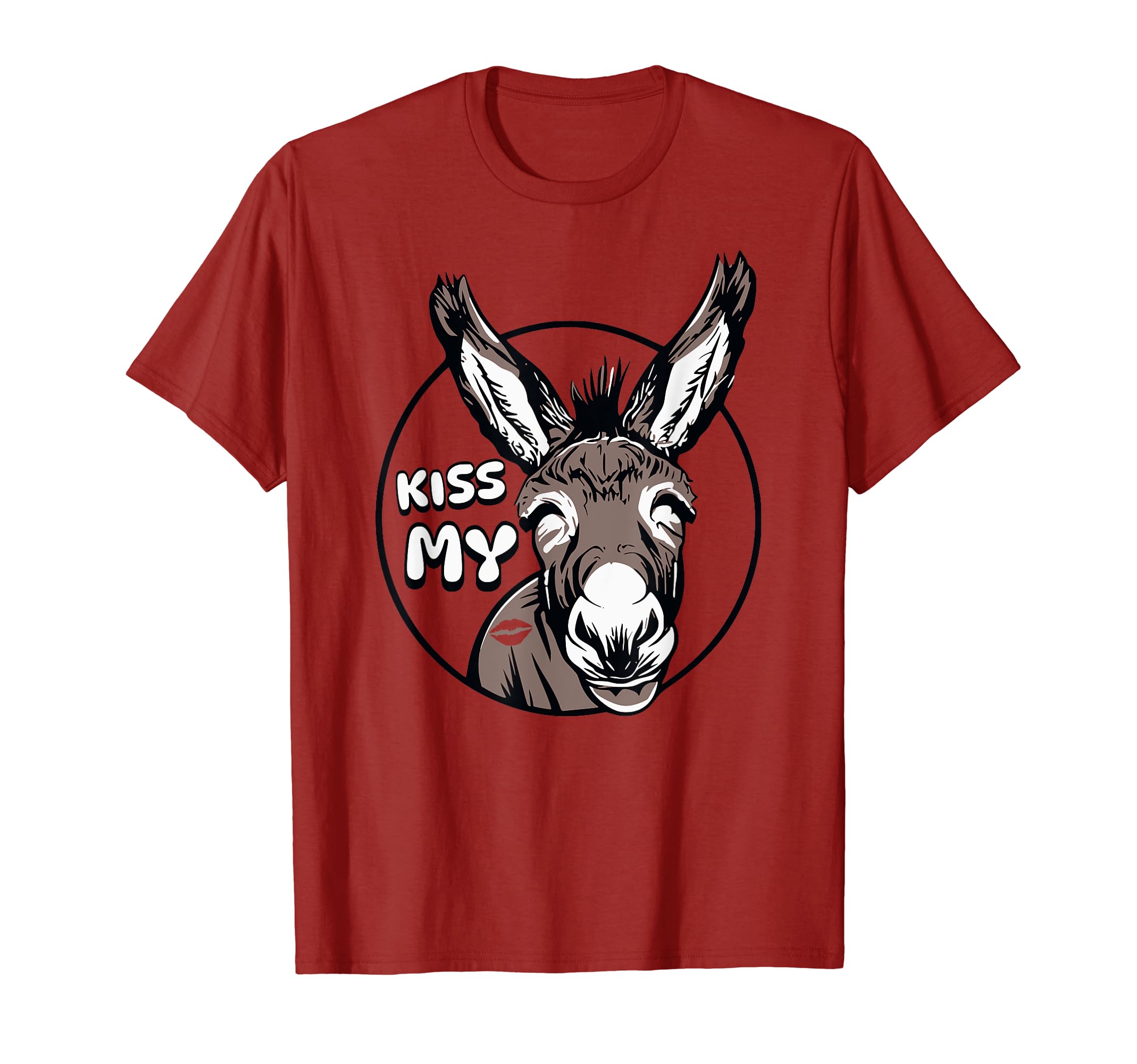 Amazon.com: KISS MY DONKEY BURRO ASS Funny Animal Pun Joke T-Shirt ...