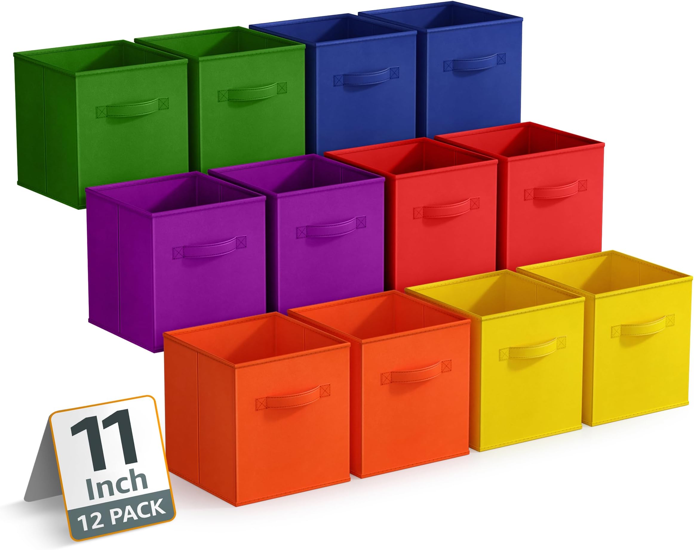 Amazon.com: Sorbus 11 Inch Storage Bins - Sturdy Collapsible Fabric ...