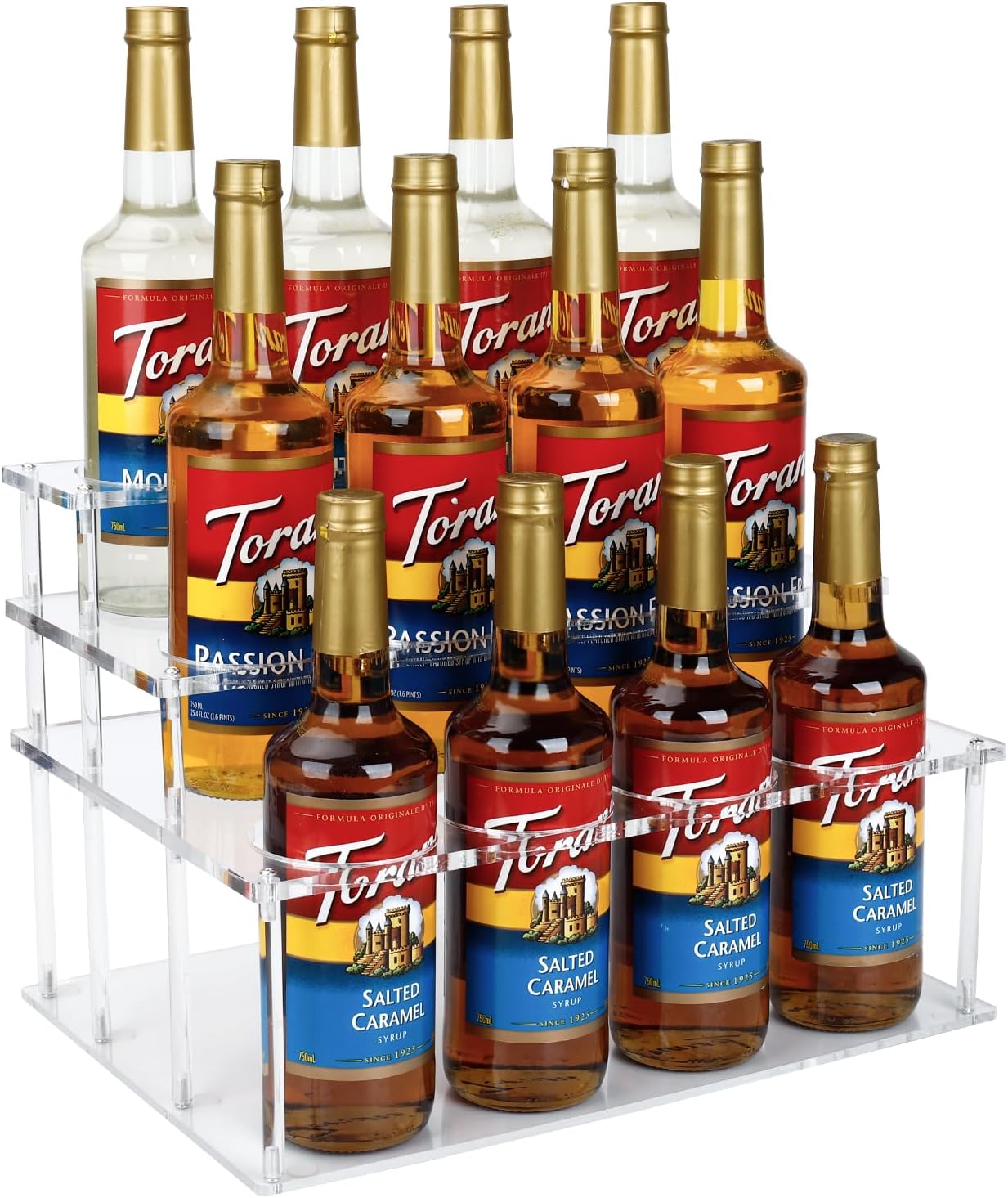Amazon.com: Acrylic 12 Bottle Capacity Coffee Syrup Organizer, 3-Tier ...