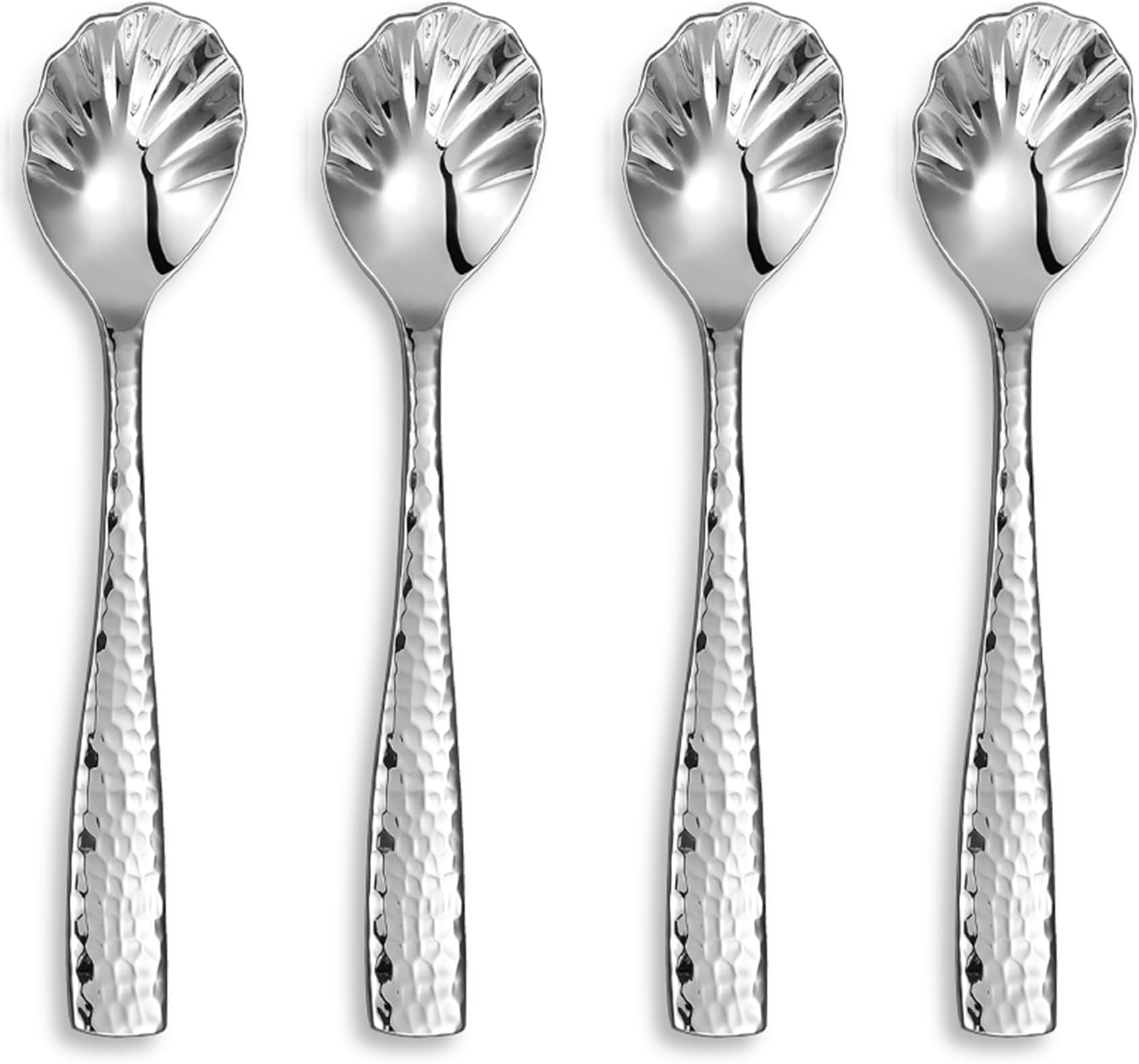 Amazon.com | Idomy 12-Piece Stainless Steel Shell Shape Sugar Spoon ...