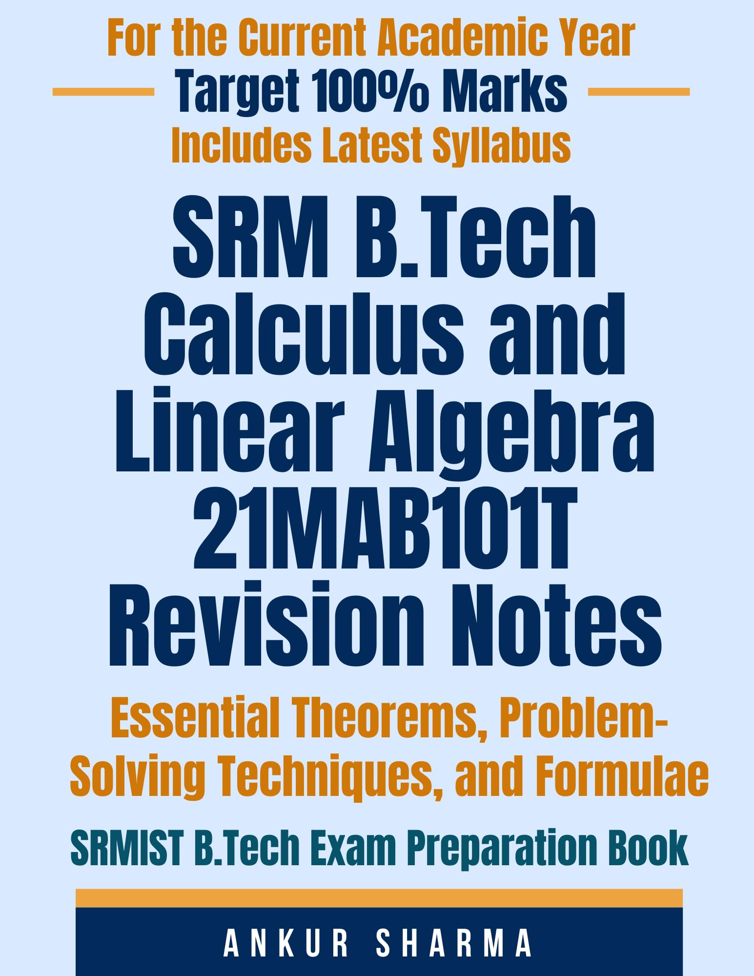 Buy SRM B.Tech Calculus and Linear Algebra 21MAB101T Revision Notes ...