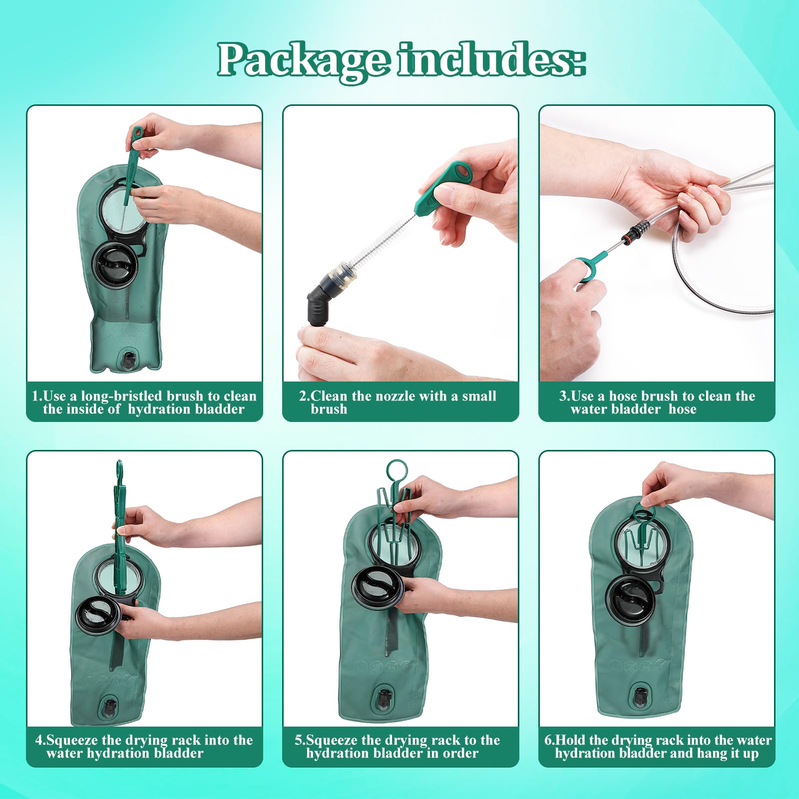 Snapklik.com : 2 Set Hydration Bladder Cleaning Kit, 8 In 1 Reservoirs ...