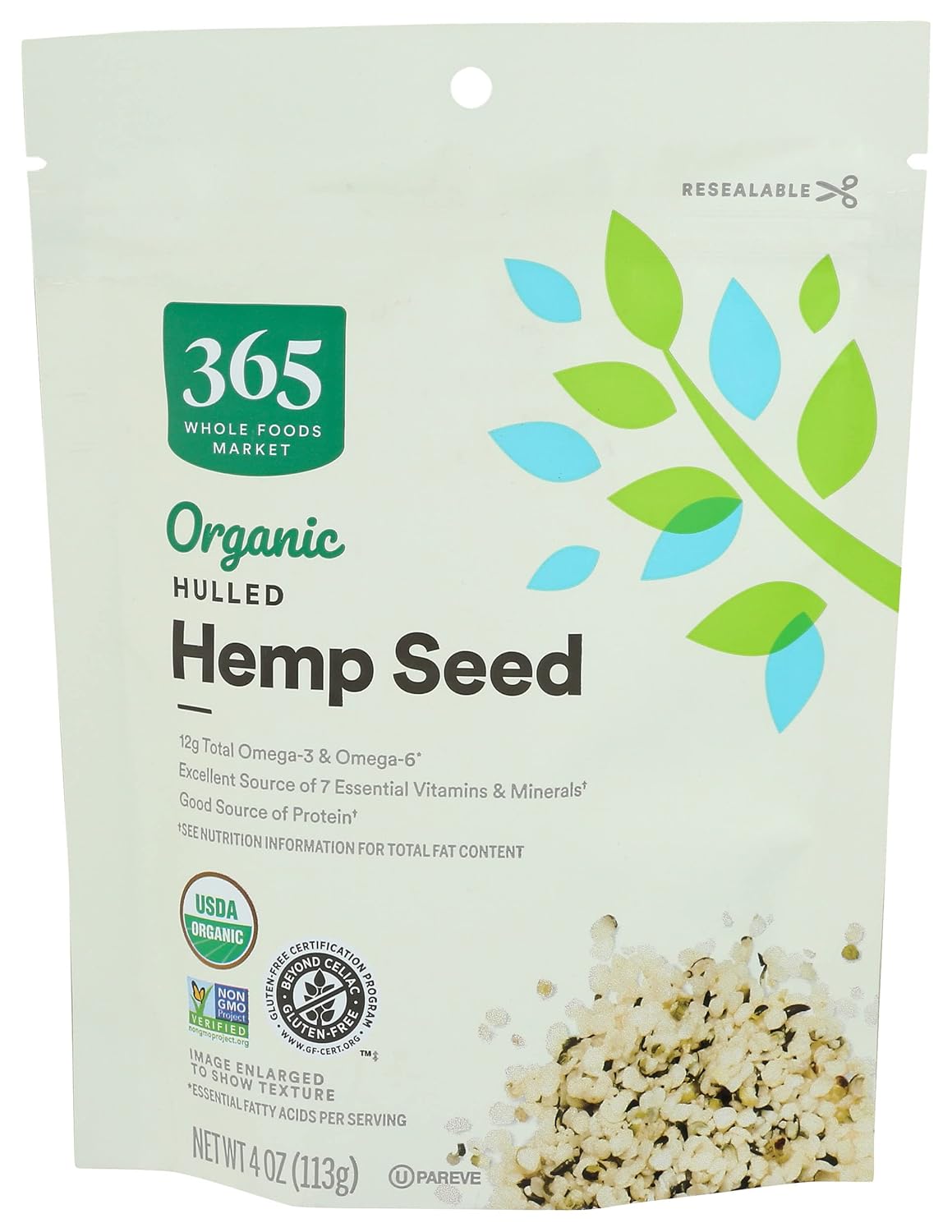 Amazon.com: 365 by Whole Foods Market, Organic Hemp Seed, 4 Ounce ...