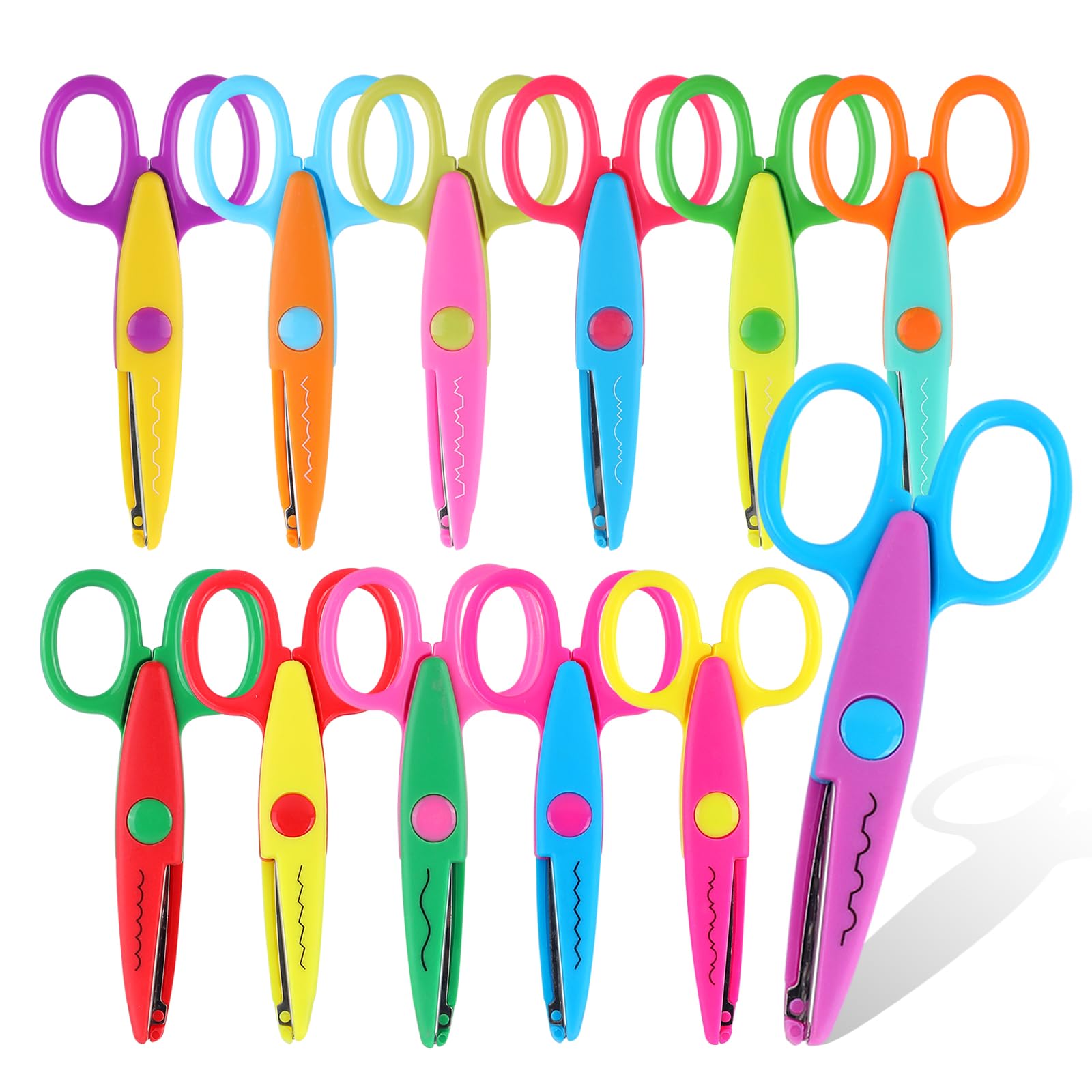 Snapklik.com : 12 Pack Craft Scissors Decorative Edge, 5 Inch Safety ...