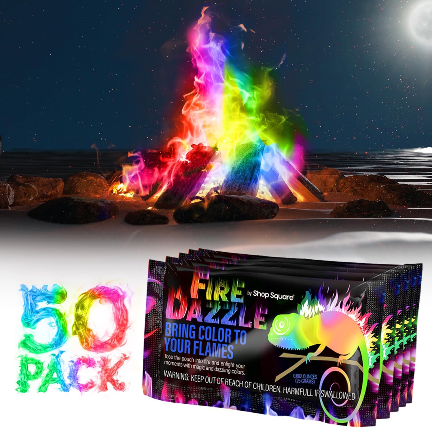 Amazon.com : Mystical Fire BLUE Campfire Fireplace Colorant Packets (12 ...