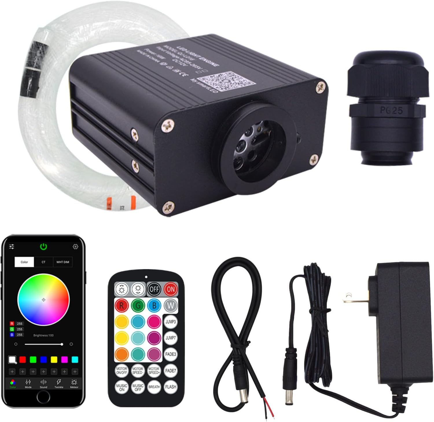 Twinkle Fiber Optic Starlight Headliner Kit LED Starry Night Star ...