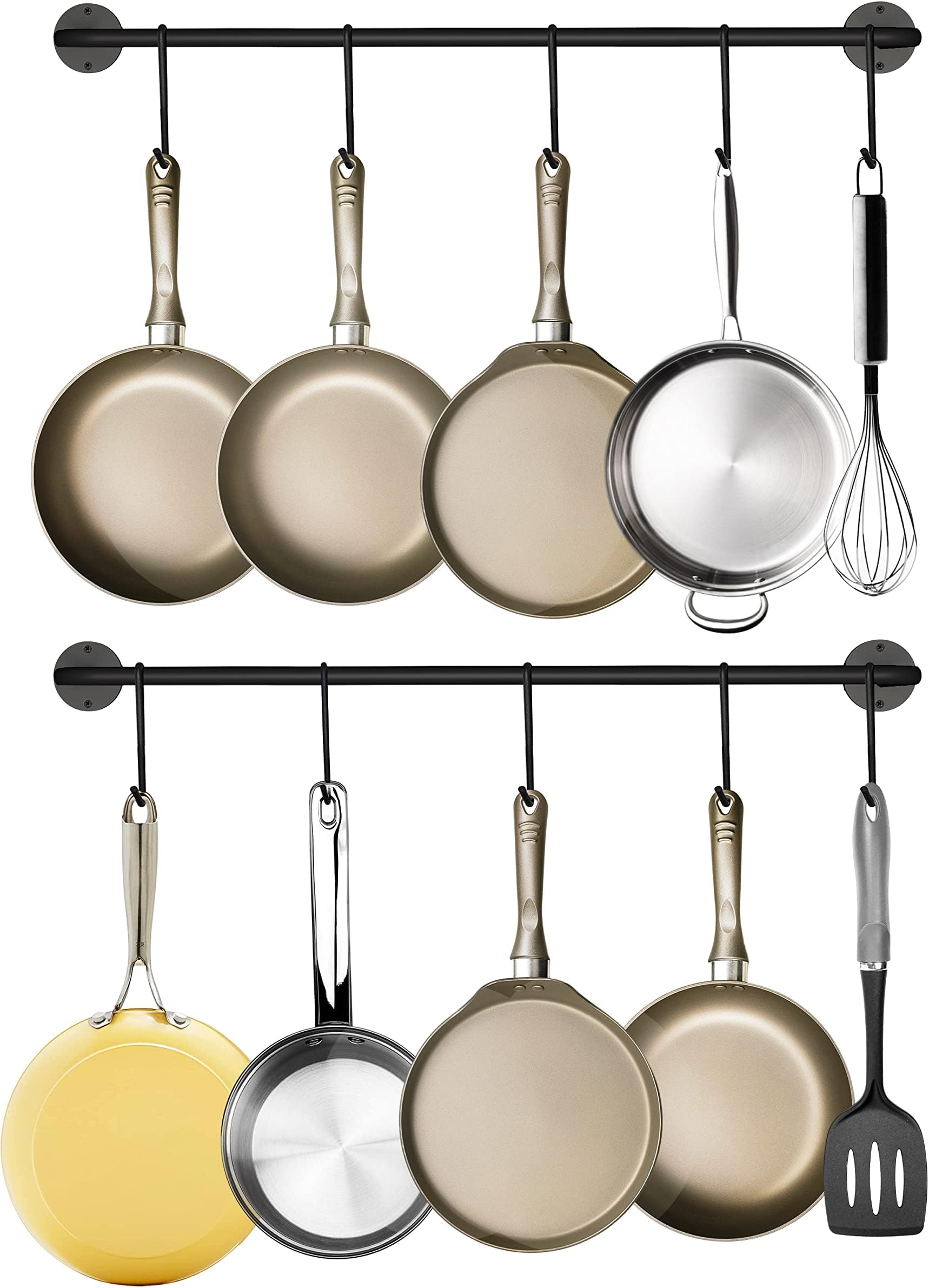 Amazon.com: Wallniture Lyon Kitchen Rail with 10 Utensil Holder S Hooks ...