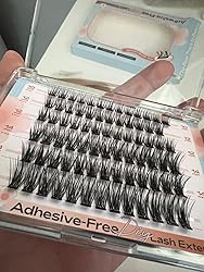 Amazon.com: LASHVIEW Self Adhesive Eyelashes, D Curl Press On Lash ...