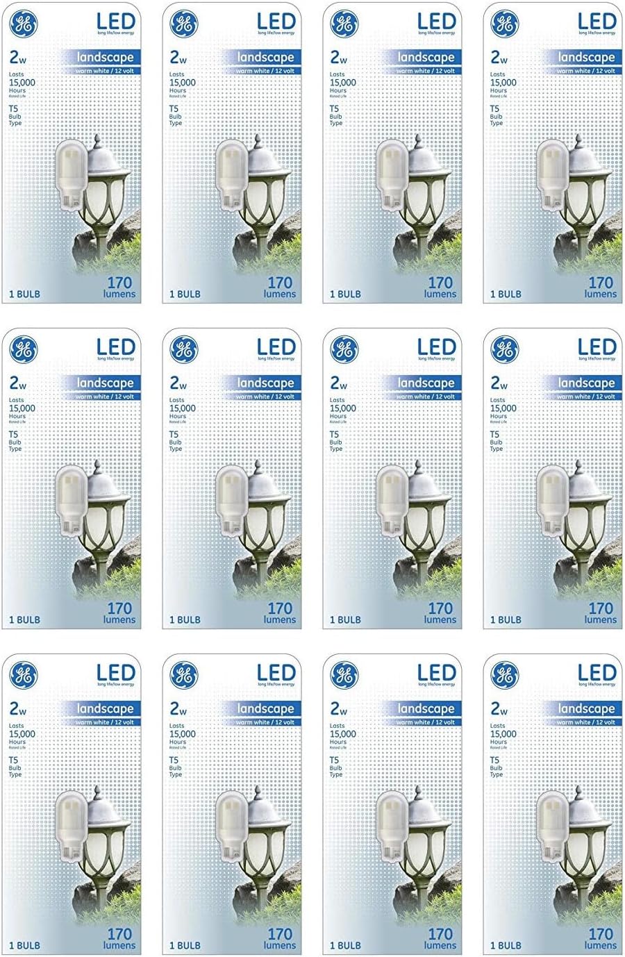 GE Lighting (case of 12 Bulbs) GE 2W LED T5 20 Watt Equivalent 170 ...