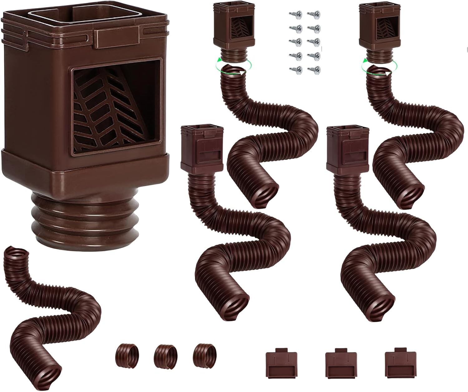 Pathneer 5 Pack Rain Gutter Downspout Extensions, Extra Long Downspout ...