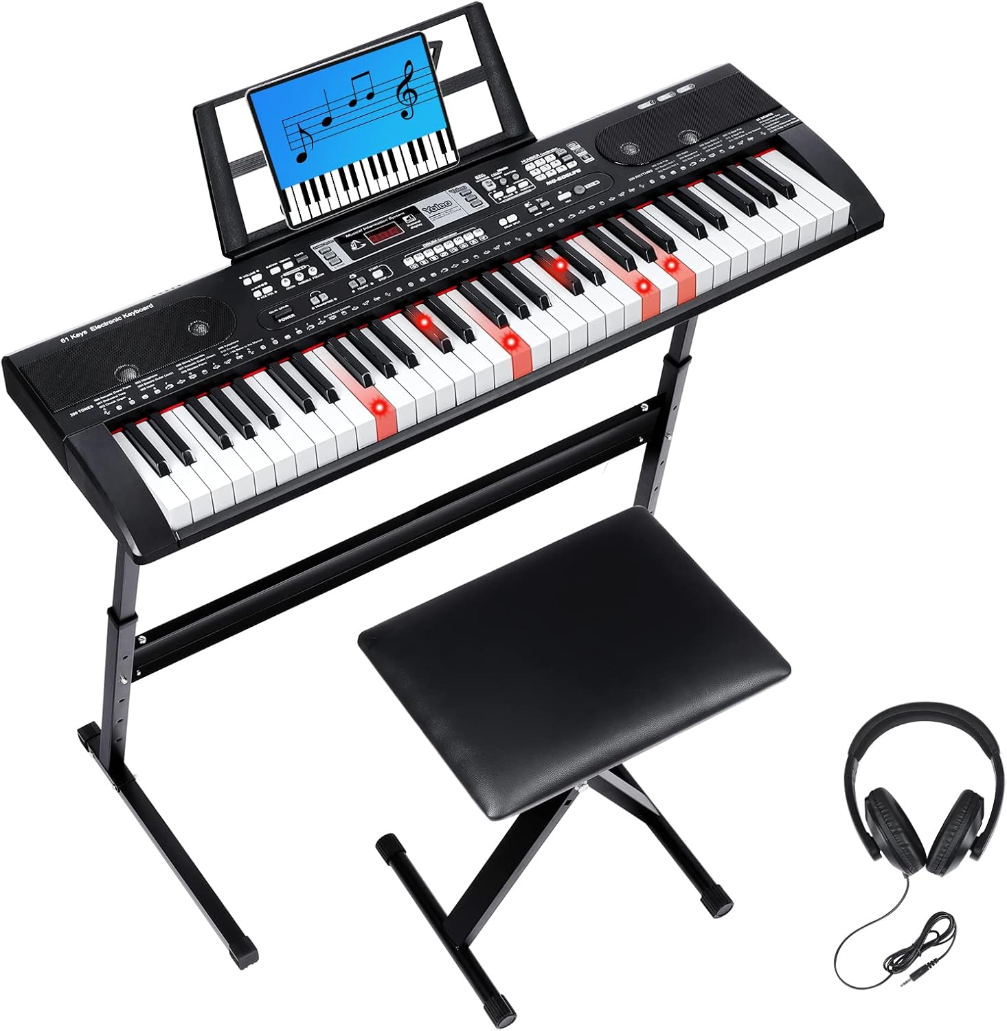 Keyboard Piano, iropro 61 Key Electronic Keyboard Piano with Music ...