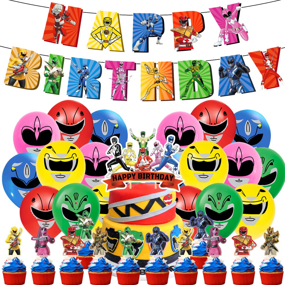 Buy Hilloly Power Rangers Birthday Balloons Party Decorations Power ...