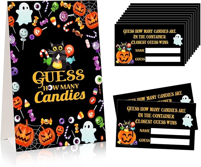 Amazon.com: FaCraft Halloween Guess How Many Candies Games - 36pcs ...