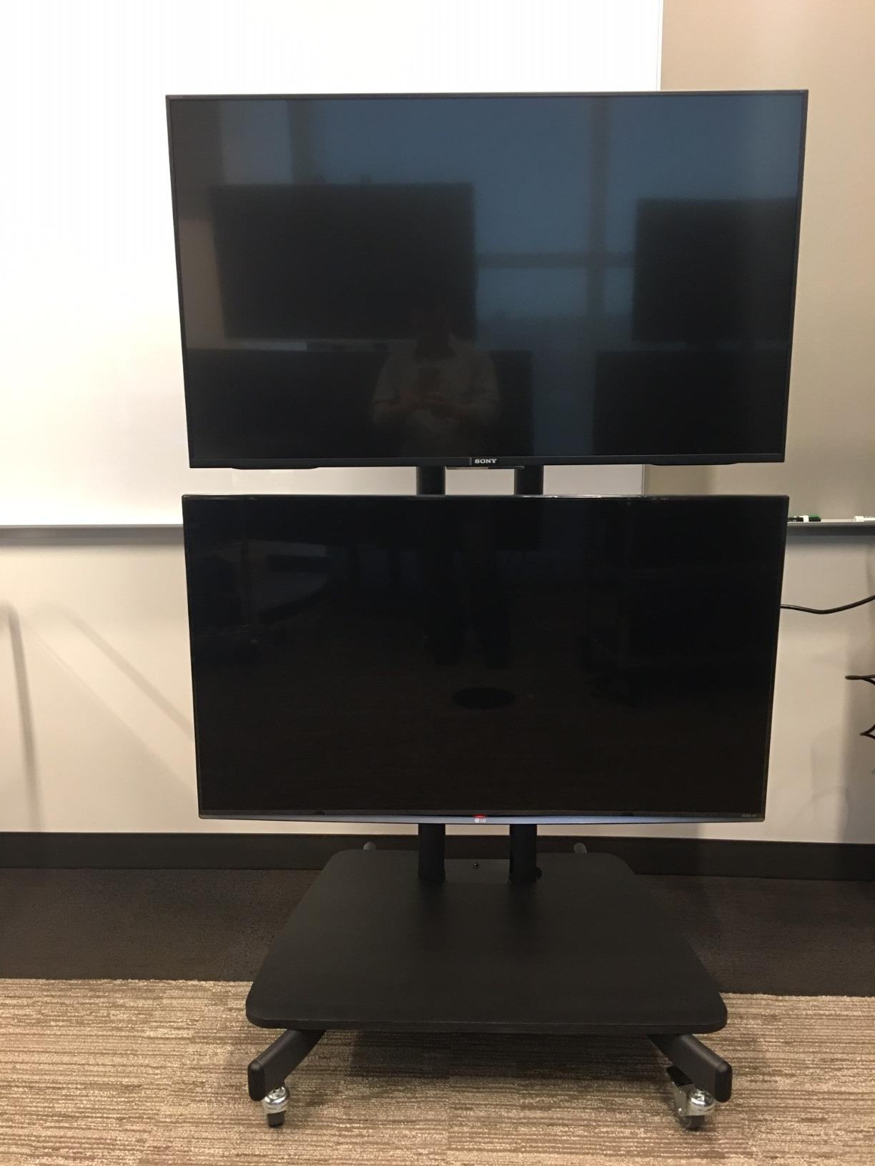 Amazon.com: Mobile TV Stand for Floor, Dual Monitor Mount for 32 to 65 ...