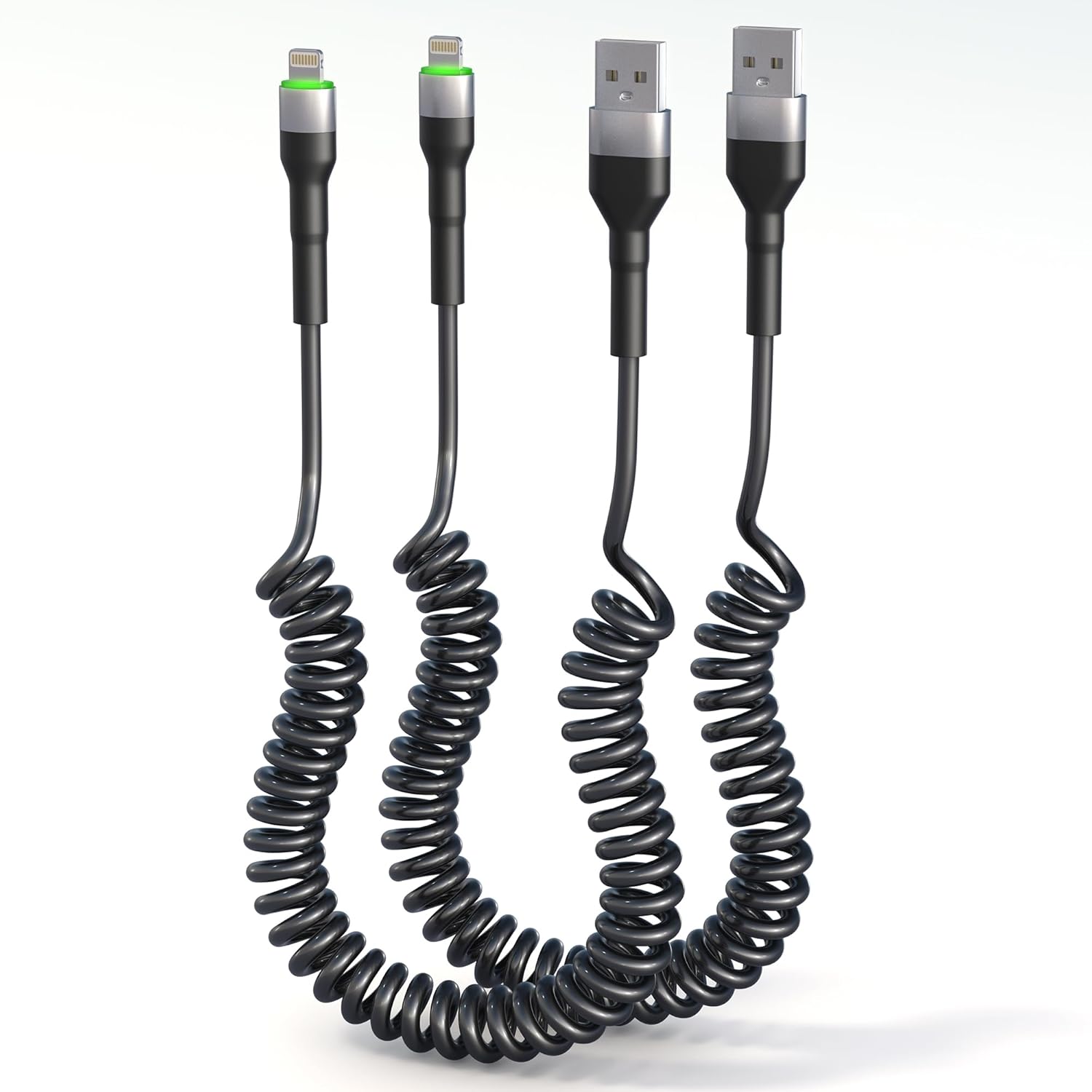 Amazon.com: Coiled USB Lightning Cable 2 Pack Apple Carplay[MFi ...