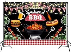 Amazon.com : PHMOJEN BBQ Backdrop, Vinyl 9x6ft Backyard BBQ Photo ...