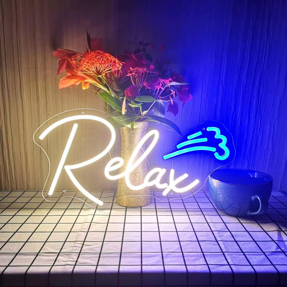 Relax Neon Sign with Remote Dimmer, Neon Relax Signs for Wall Décor ...