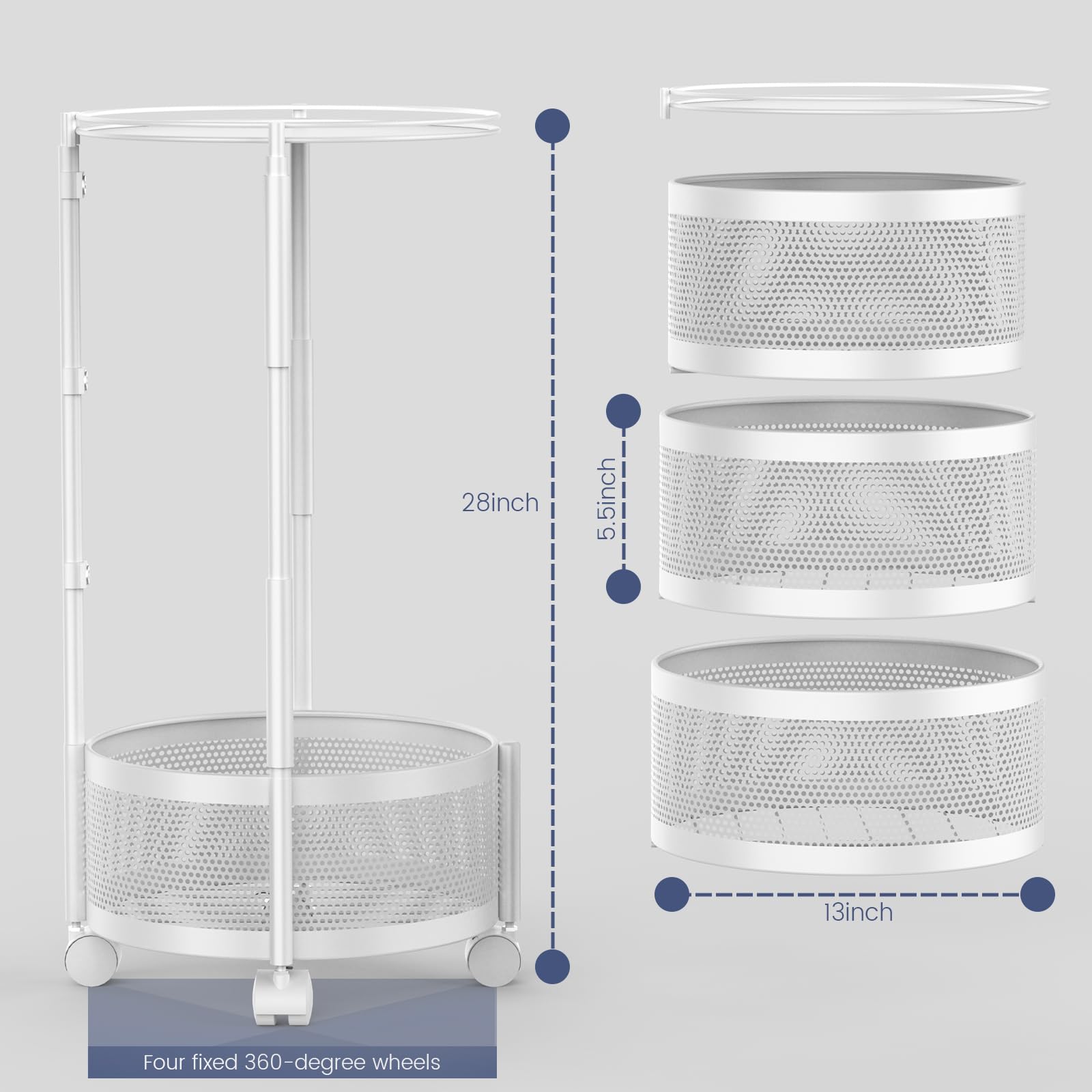 HOYRR Rotating Storage Rack for Fruit and Vegetable Storage, Fruit ...