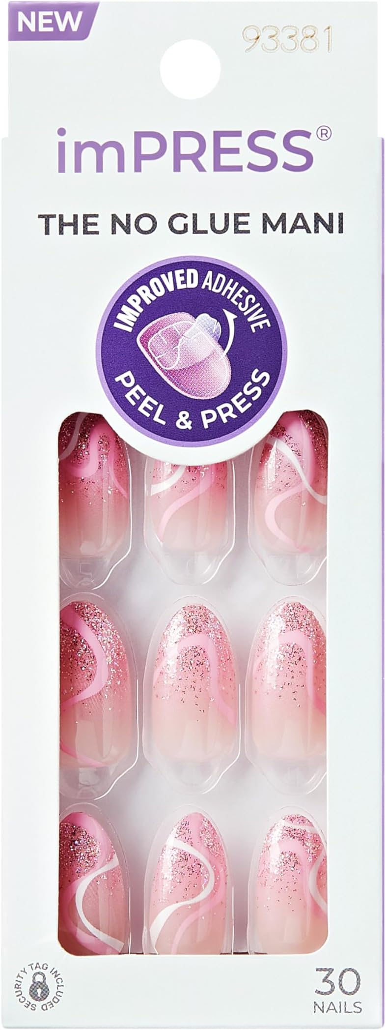 Amazon.com: KISS imPRESS No Glue Mani Press-On Nails, Design, 'Wild ...