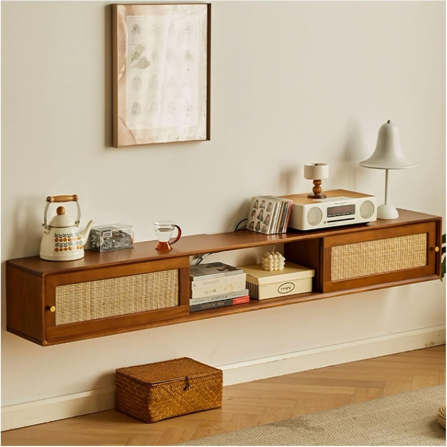 Amazon.com: Entertainment Center TV Media Console Wood Floating TV ...