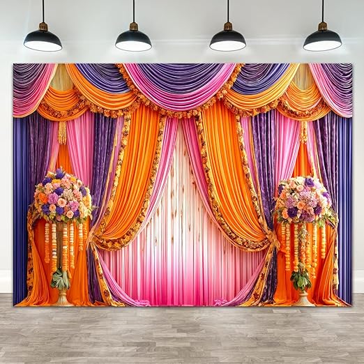 Amazon.com : Indian Backdrop, Indian Diwali Pooja Photo Backdrop ...