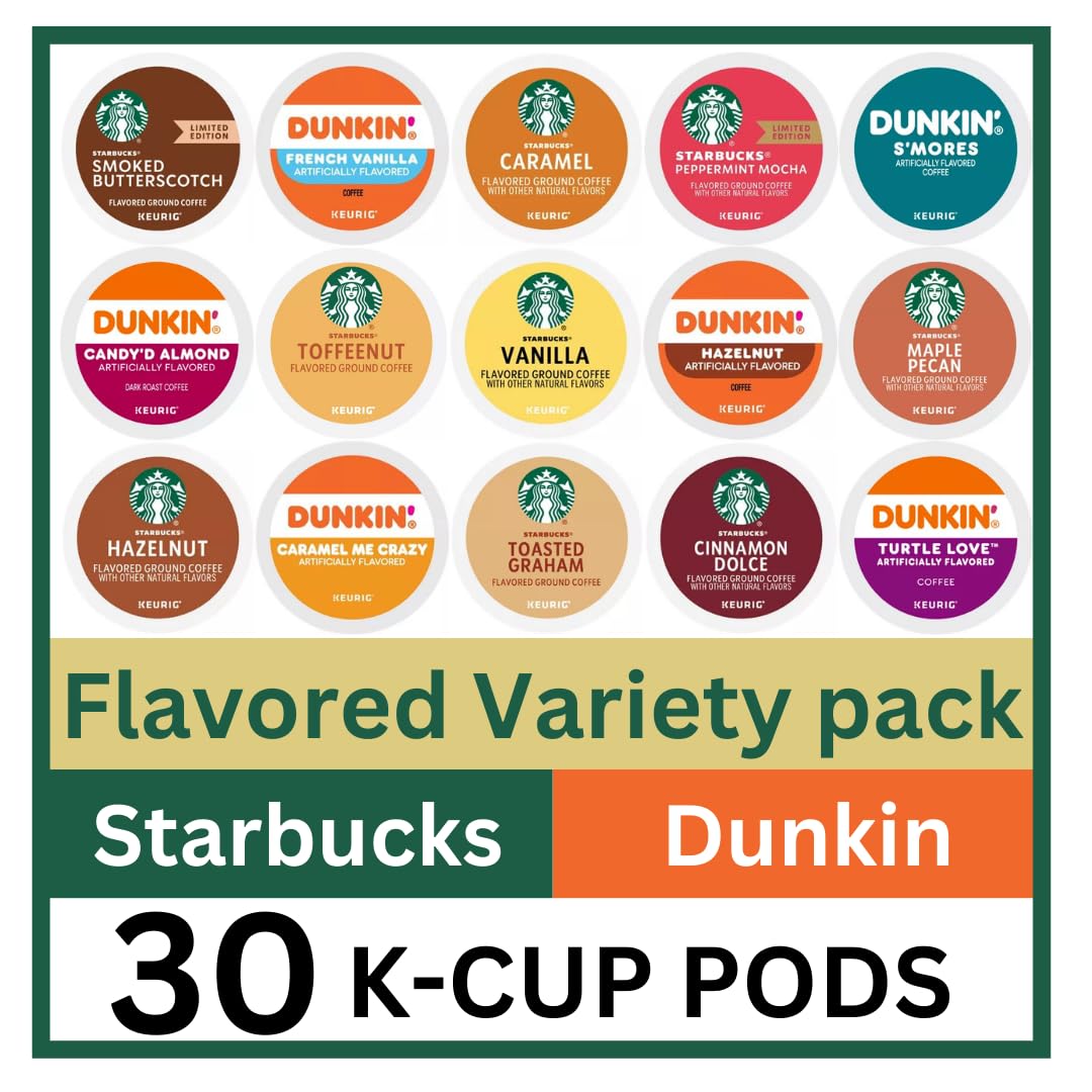 Amazon.com: 30 Count - Flavored Starbucks & Dunkin Variety Pack Coffee ...