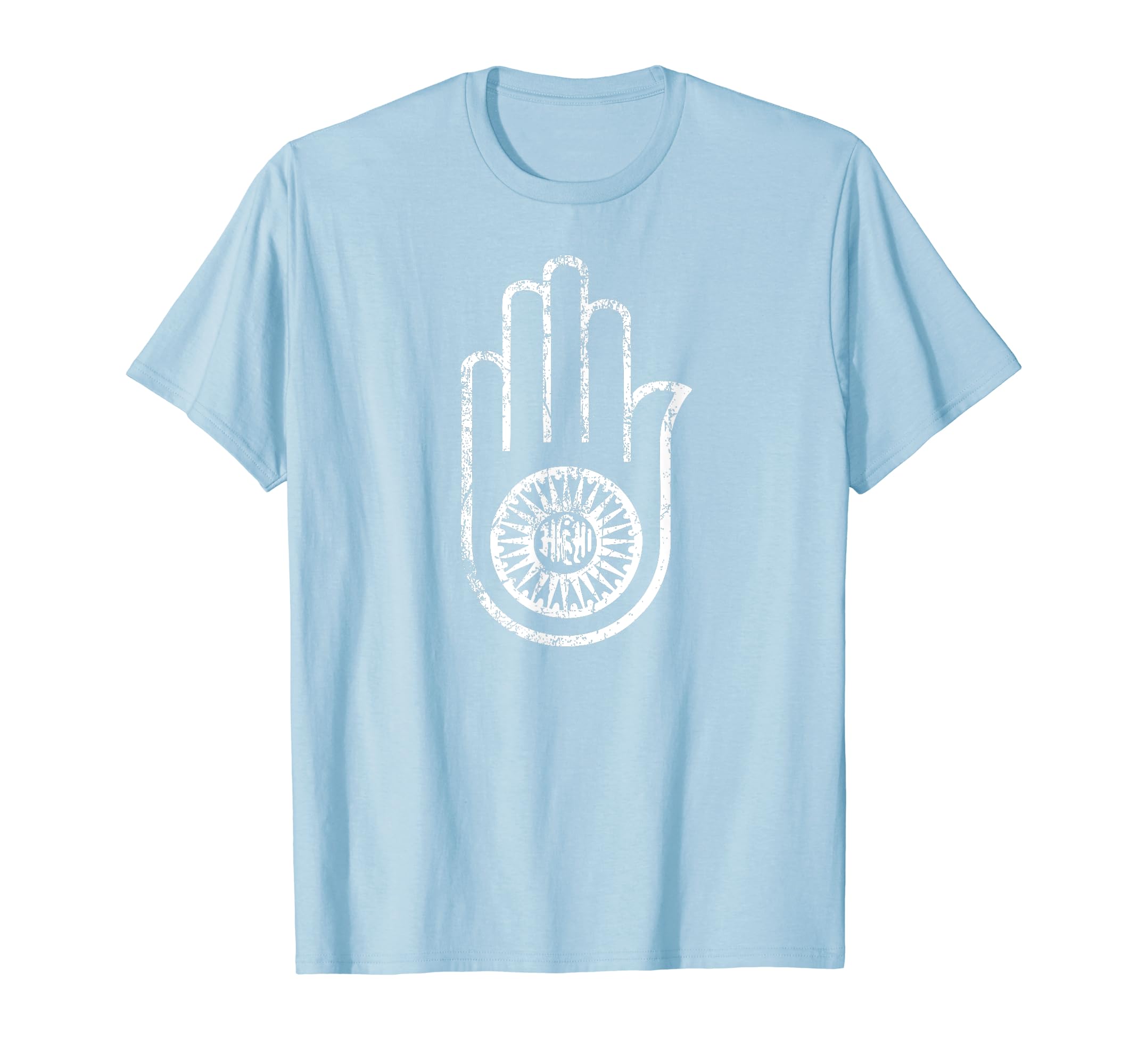 Amazon.com: Jain Ahimsa Hand - Distressed T-shirt symbol of Jainism ...